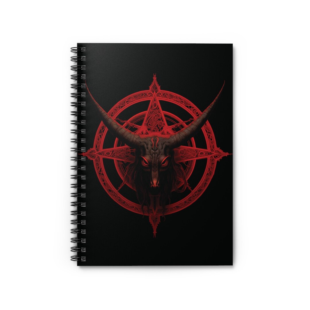 Spiral Notebook Red and Black Goat Head Satanic Symbol Zodiac ...