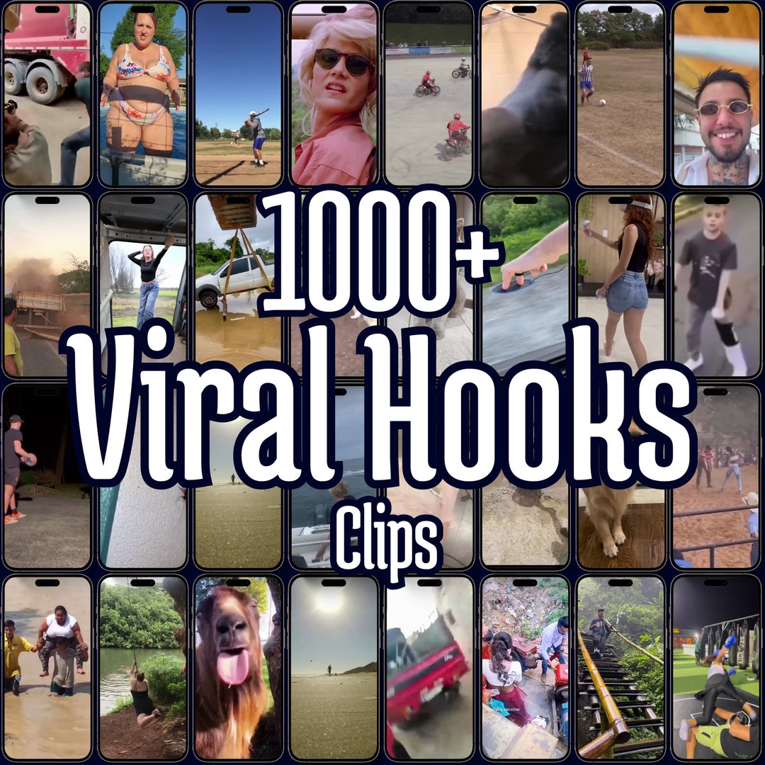 Buy 1000 Viral Hooks Clips Bundle Trending Videos MRR / PLR Attention Grabbing Videos Video ...