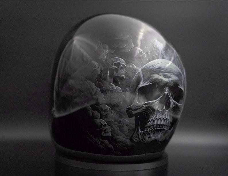 Custom Motorcycle Helmet With Eye-catching Motif, Unique Artwork Helmet ...