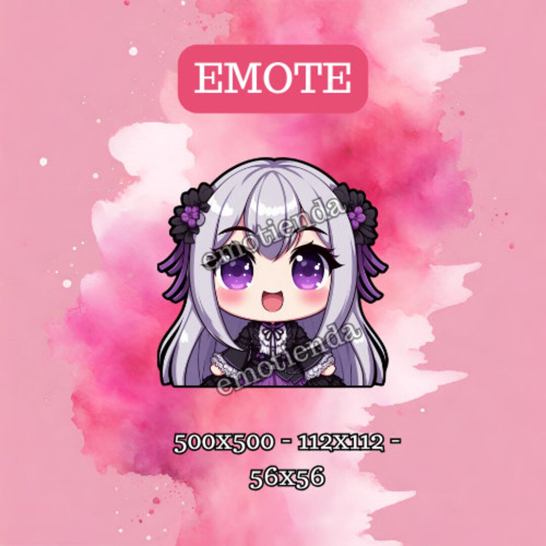 Happy Goth Girl Emote, EMOTES, Twitch, Tiktok, Youtube, Discord, Kawaii ...