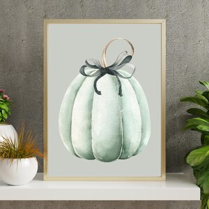 Blue Pumpkin Painting Wall Art Halloween Poster Thanksgiving Printable ...