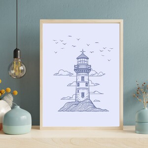 Vintage Coastal Wall Art Minimalist Beach House Decor Retro Style ...