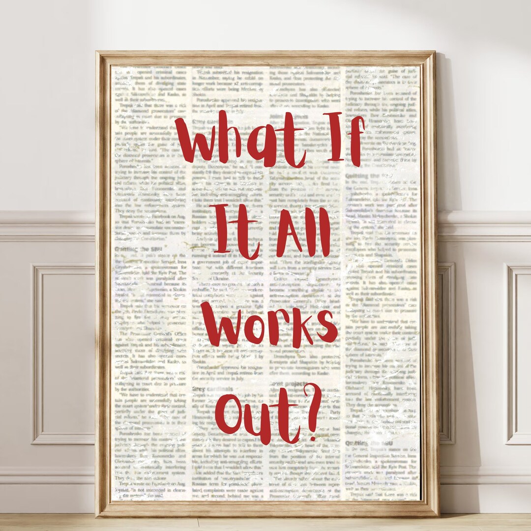 What If It All Works Out Print Trendy Poster Retro Quote Art Dorm Decor ...