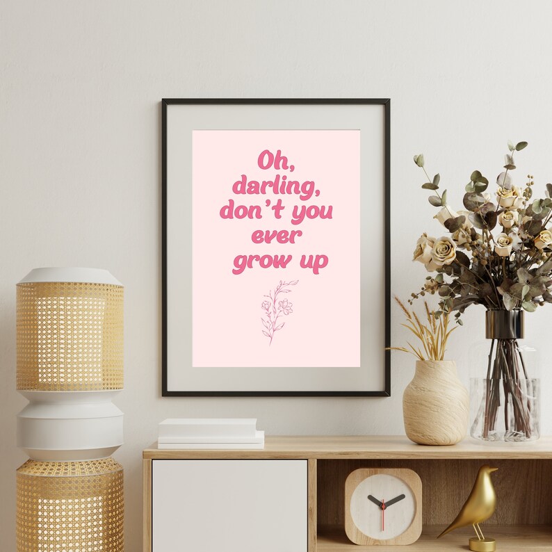 Never Grow up Poster Swiftie Inspired Wall Art Karma Print Preppy ...
