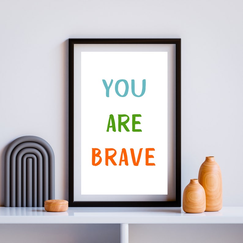 You Are Brave Quote Print Preppy Printable Dorm Room Art Trendy Boy ...