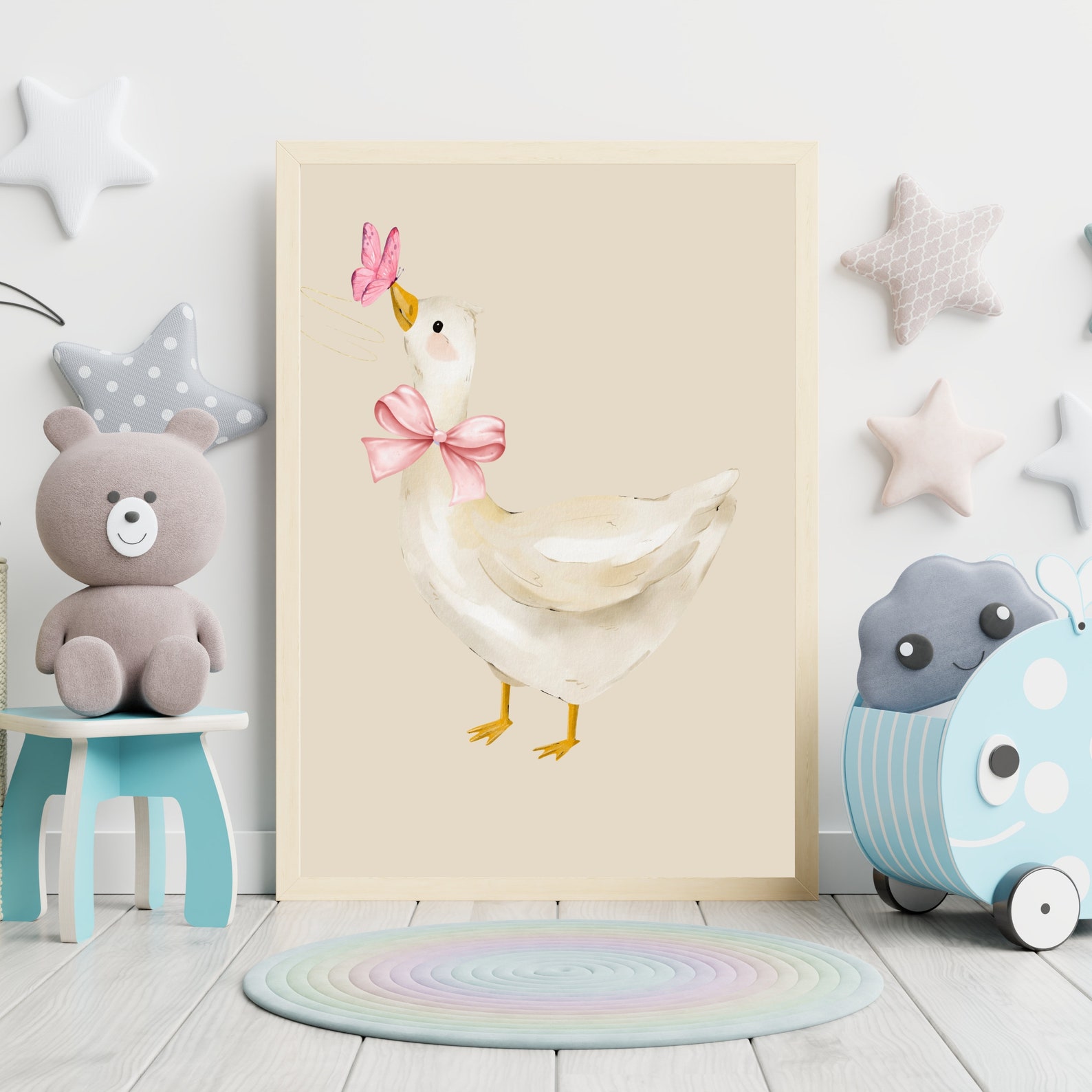 Goose Nursery Wall Art Farm Animal Print Baby Room Illustration Nursery ...