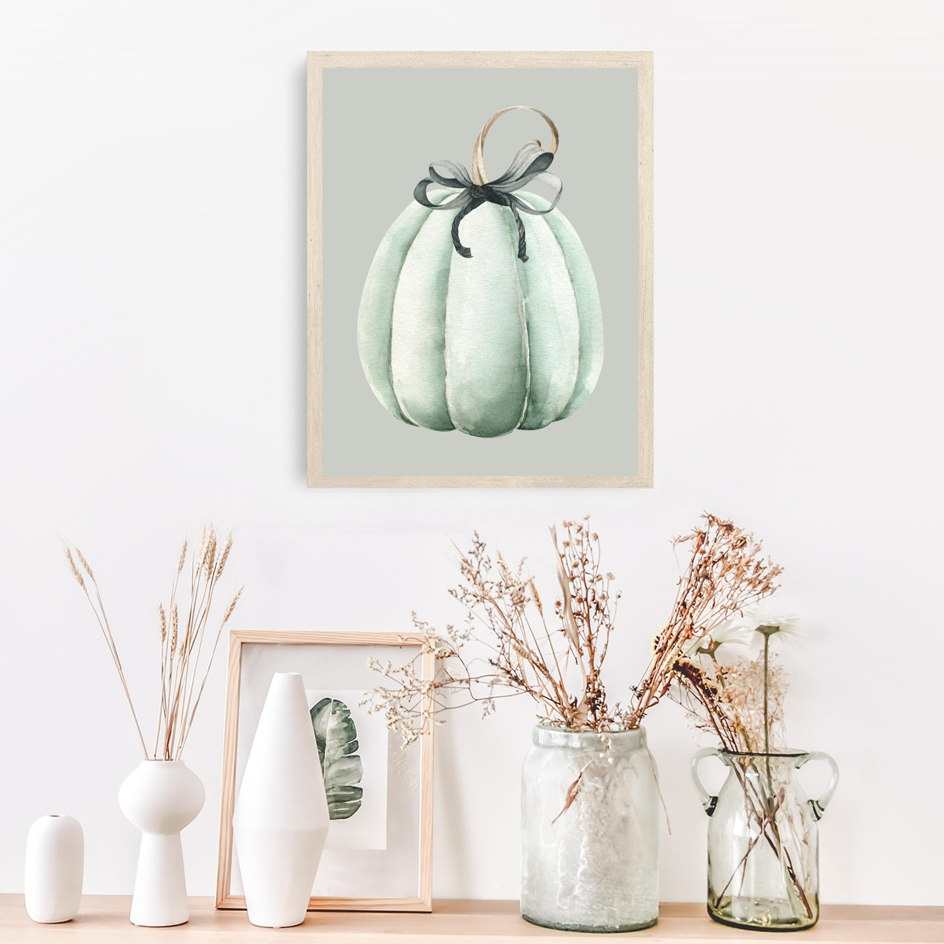 Blue Pumpkin Painting Wall Art Halloween Poster Thanksgiving Printable ...
