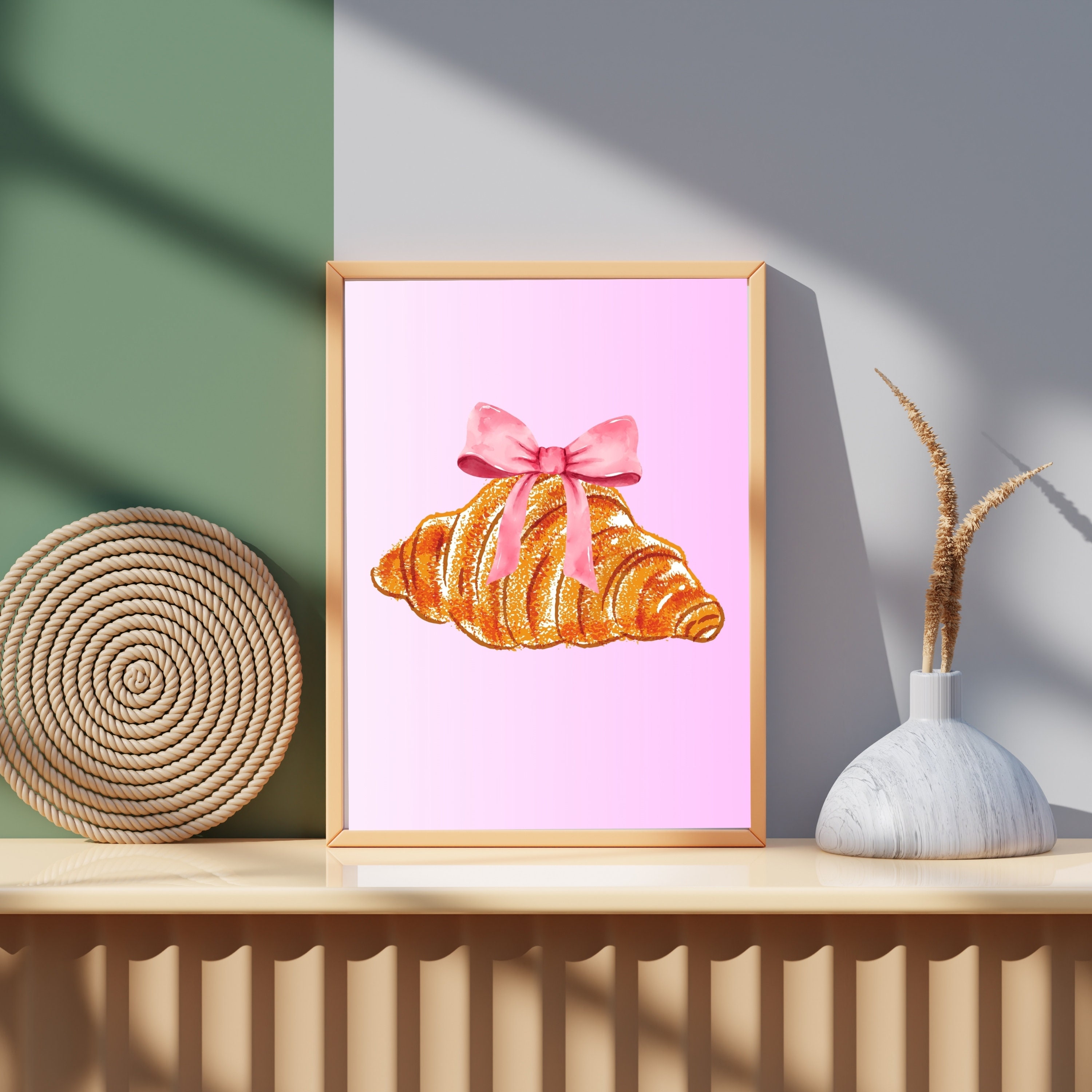 Croissant Print Modern Aesthetic Wall Art Food Print Breakfast Poster ...