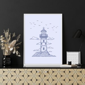 Vintage Coastal Wall Art Minimalist Beach House Decor Retro Style ...