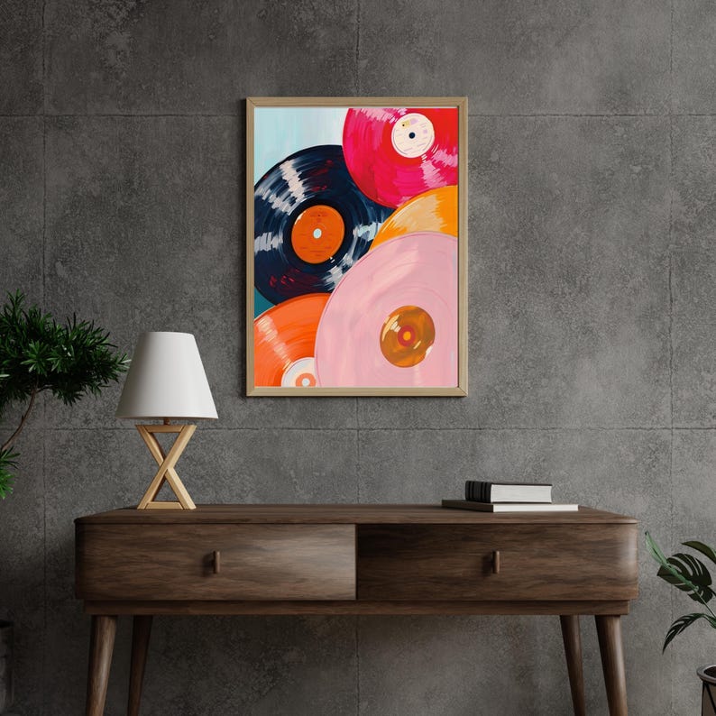 Vinyl Record Wall Art, Retro Music Poster, Trendy Vinyl Record Print ...