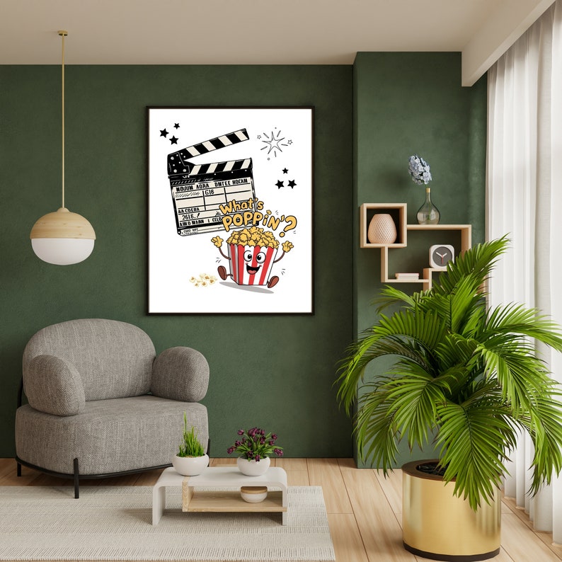 Movie Room Decor Trendy Minimalist Poster Aesthetic Contemporary Cinema ...