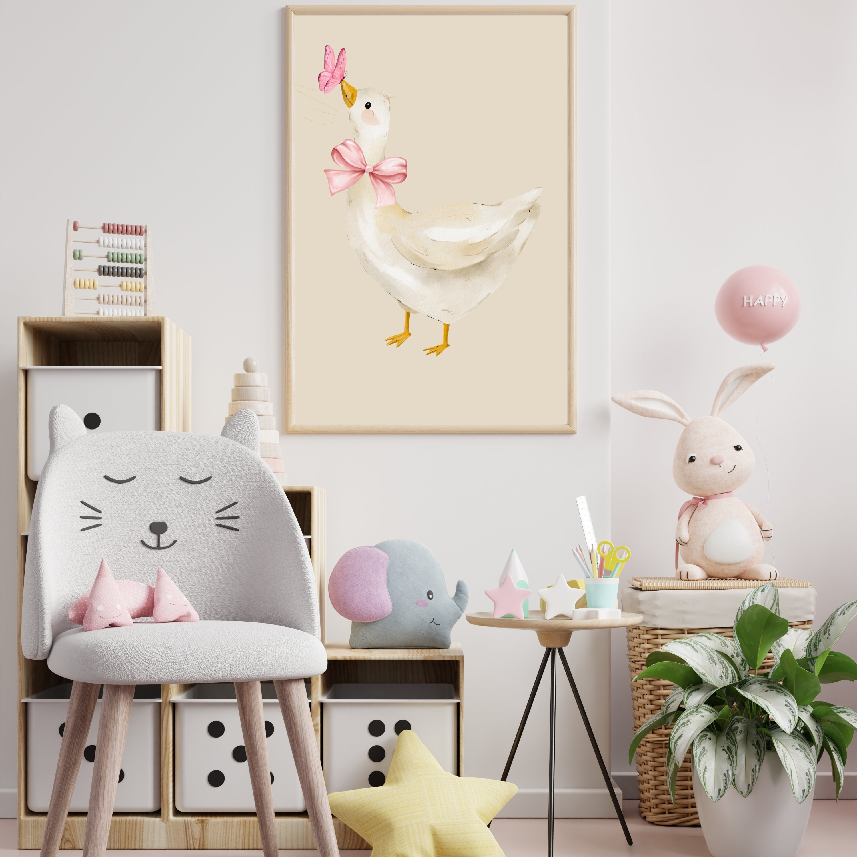 Goose Nursery Wall Art Farm Animal Print Baby Room Illustration Nursery ...