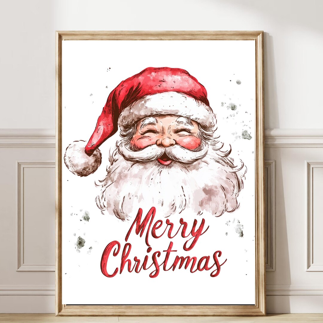 Merry Christmas Wall Art Retro Christmas Decor Christmas Printable ...