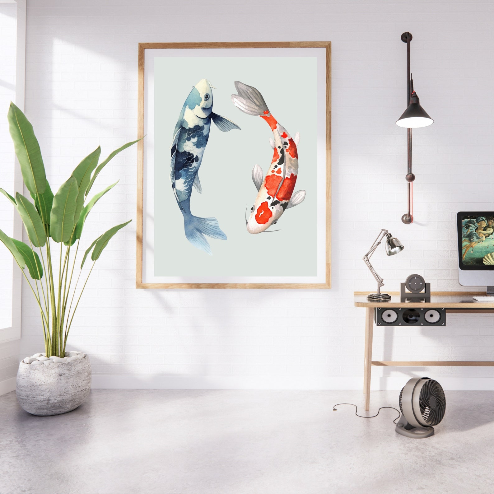 Fish Wall Art Koi Fish Print College Dorm Poster Japanese Art Trendy ...