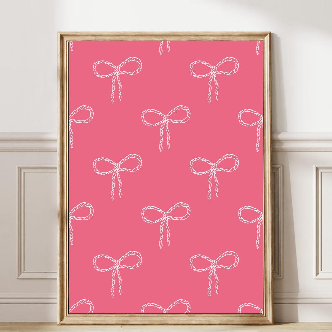 Pink Coquette Cowgirl Print: Western Rope Bows Wall Art (digital ...