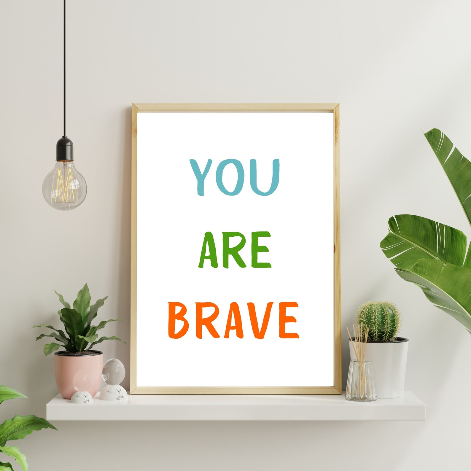 You Are Brave Quote Print Preppy Printable Dorm Room Art Trendy Boy ...