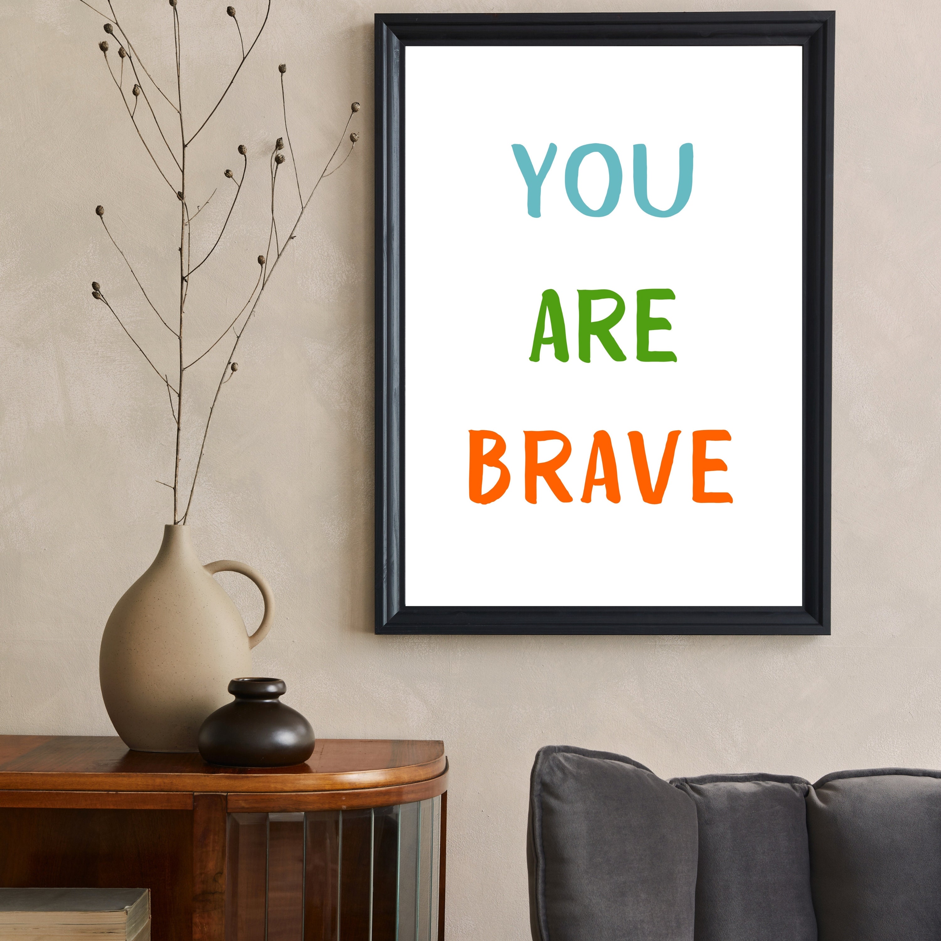 You Are Brave Quote Print Preppy Printable Dorm Room Art Trendy Boy ...