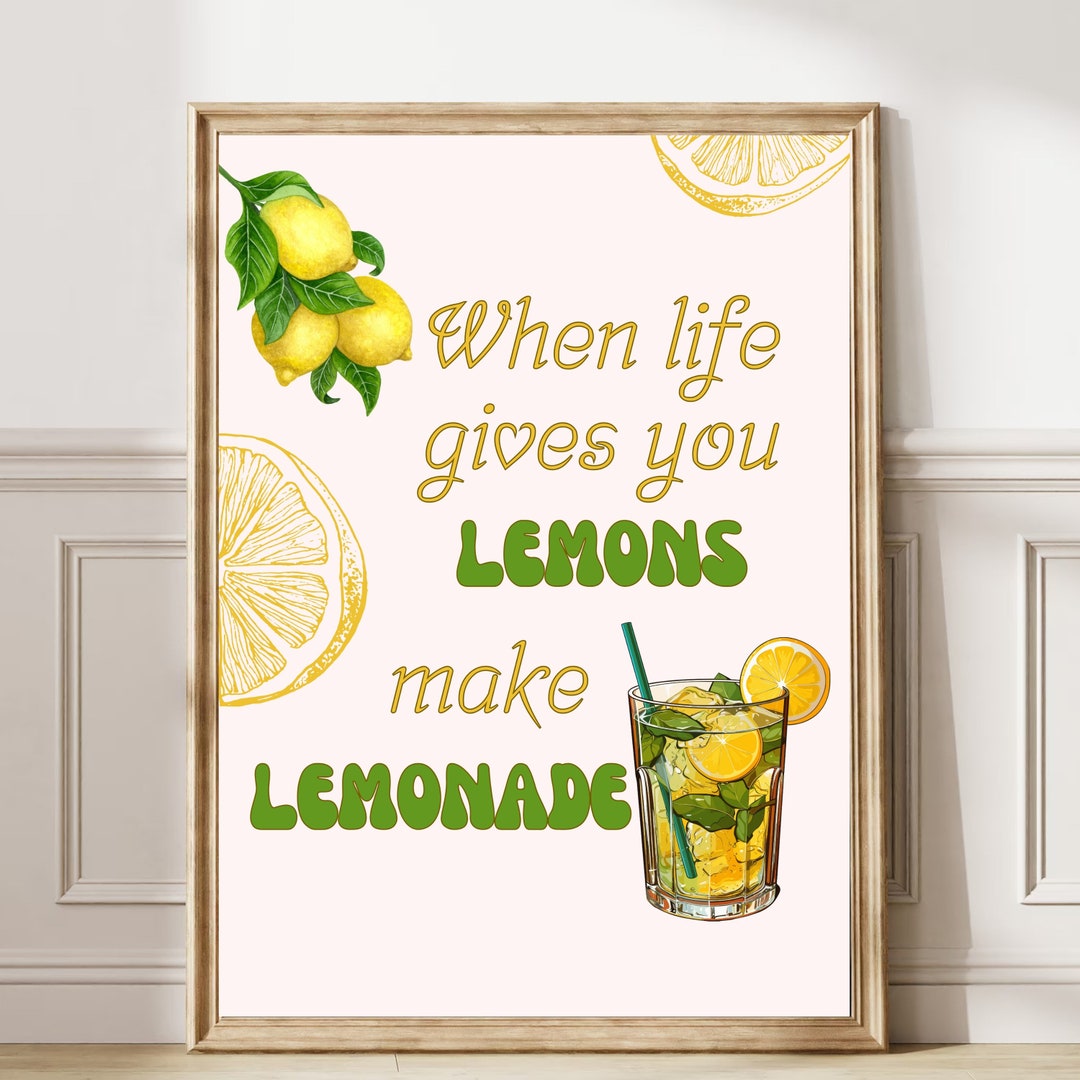When Life Gives You Lemons Quote Printable Inspirational Motivational ...