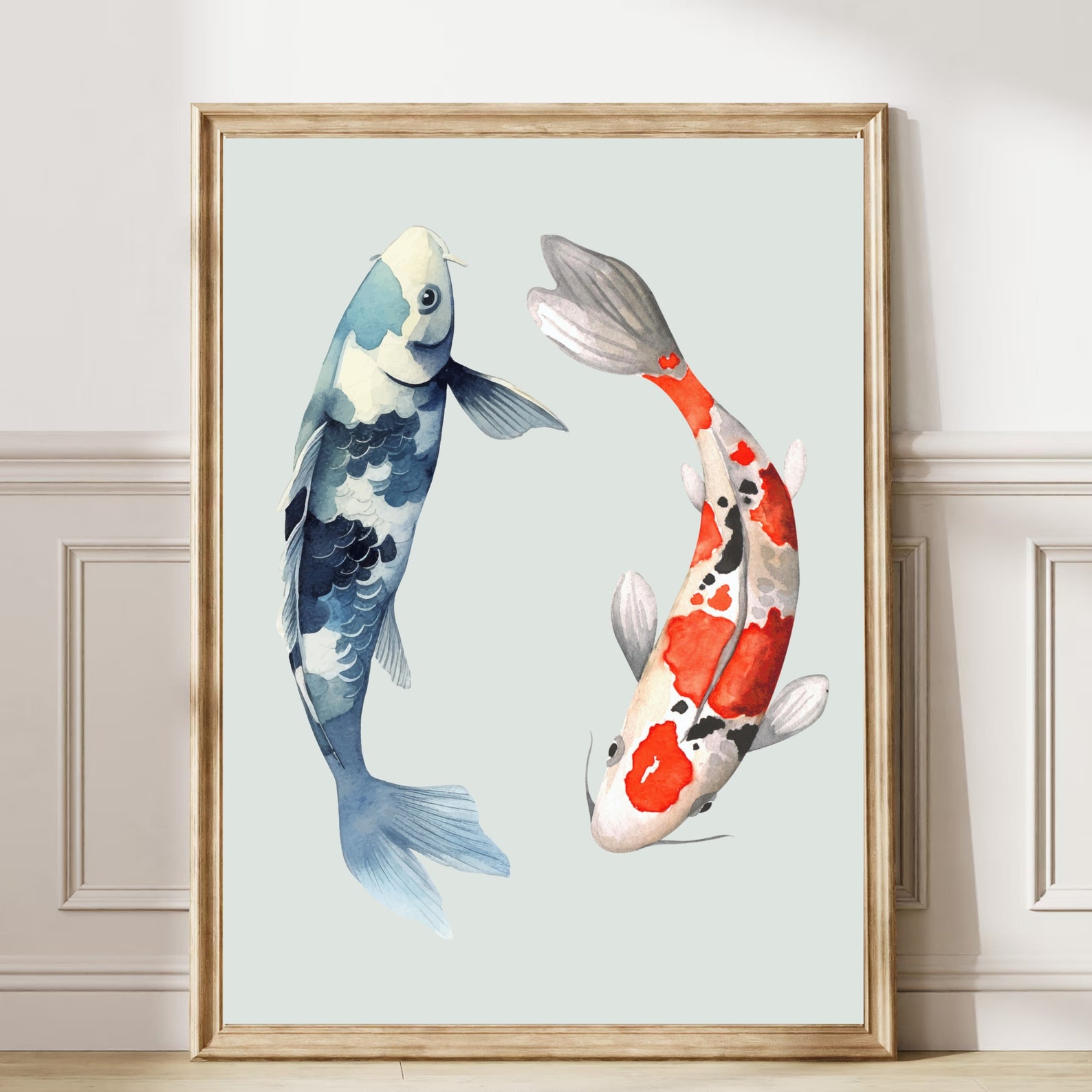 Fish Wall Art Koi Fish Print College Dorm Poster Japanese Art Trendy ...