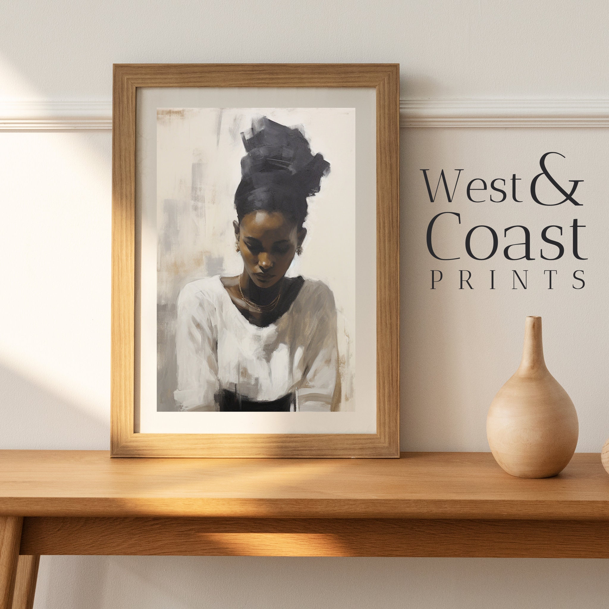 Black Art Print, Black Woman Oil Painting, Black Art Oil Painting ...