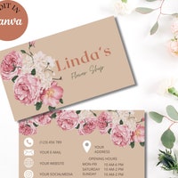 Florist Business Card Template, Editable Florist Card, Flower Shop ...