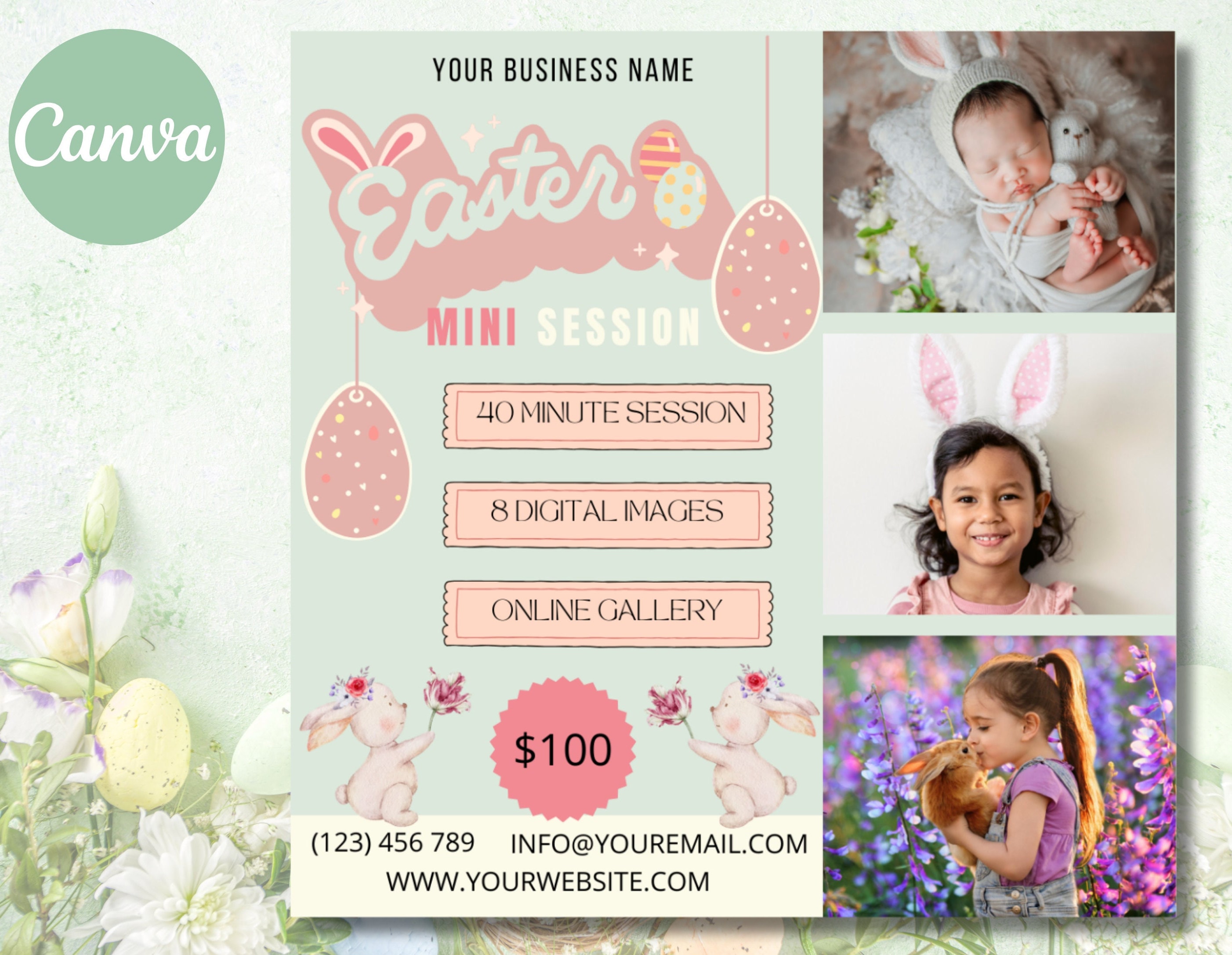 Easter Mini Session Template for Photographers, Easter Photo Session ...