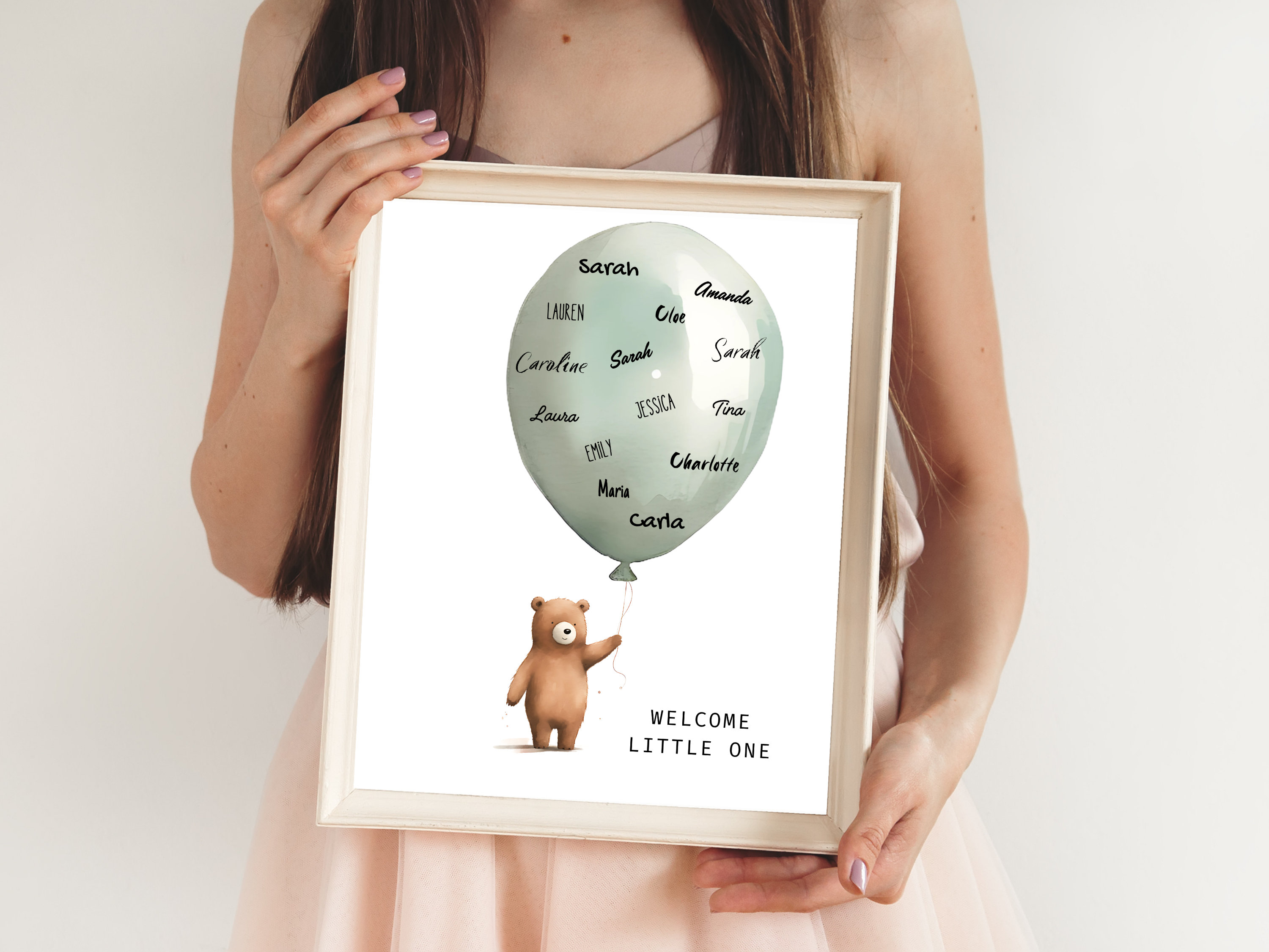 Printable Bear With Balloon Baby Shower Guest Book Sign, Baby Shower ...
