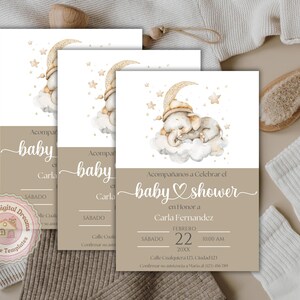 Editable Spanish Baby Shower Invitation, Invitaciones De Baby Shower En ...