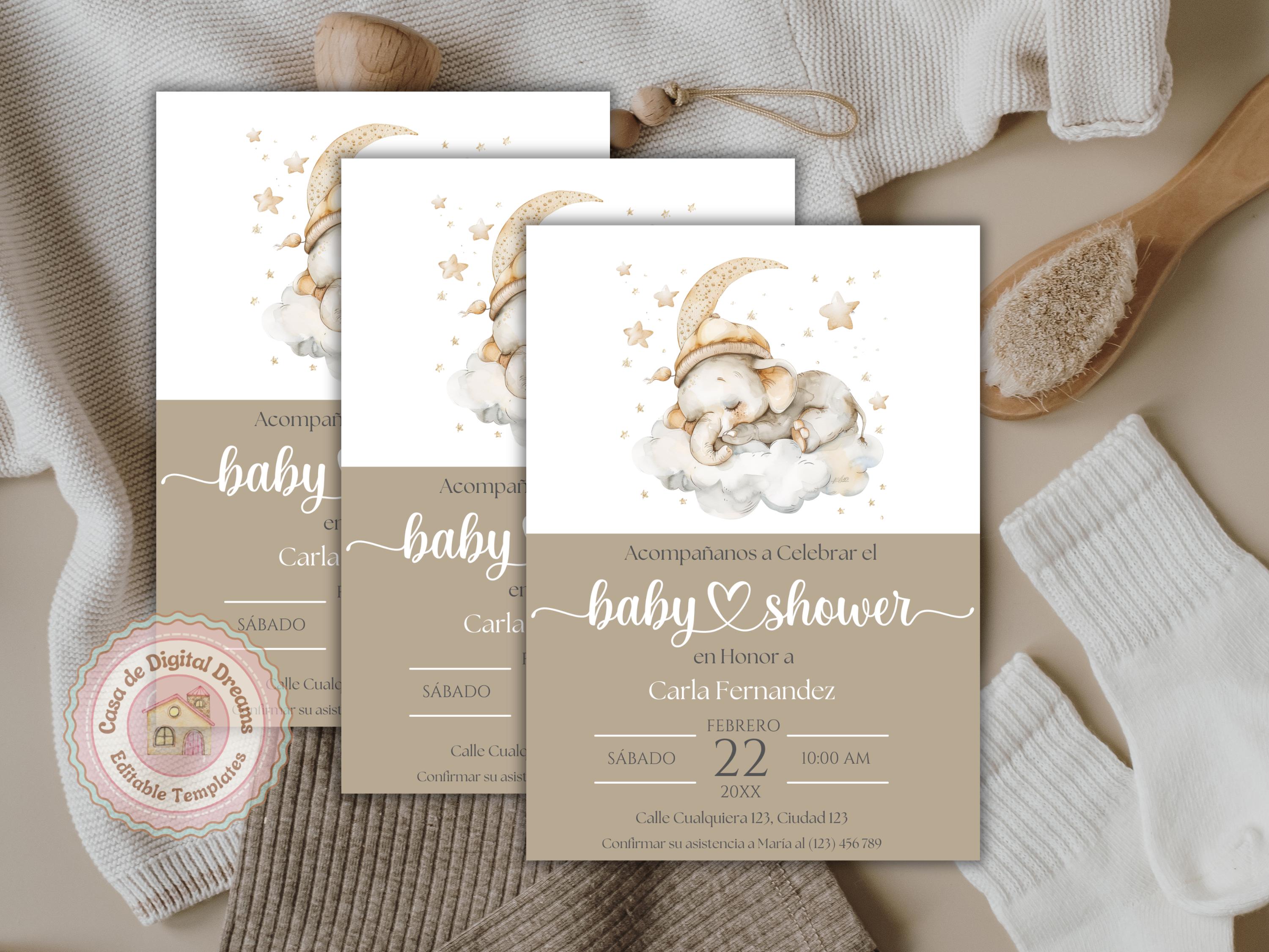 Editable Spanish Baby Shower Invitation, Invitaciones De Baby Shower En ...