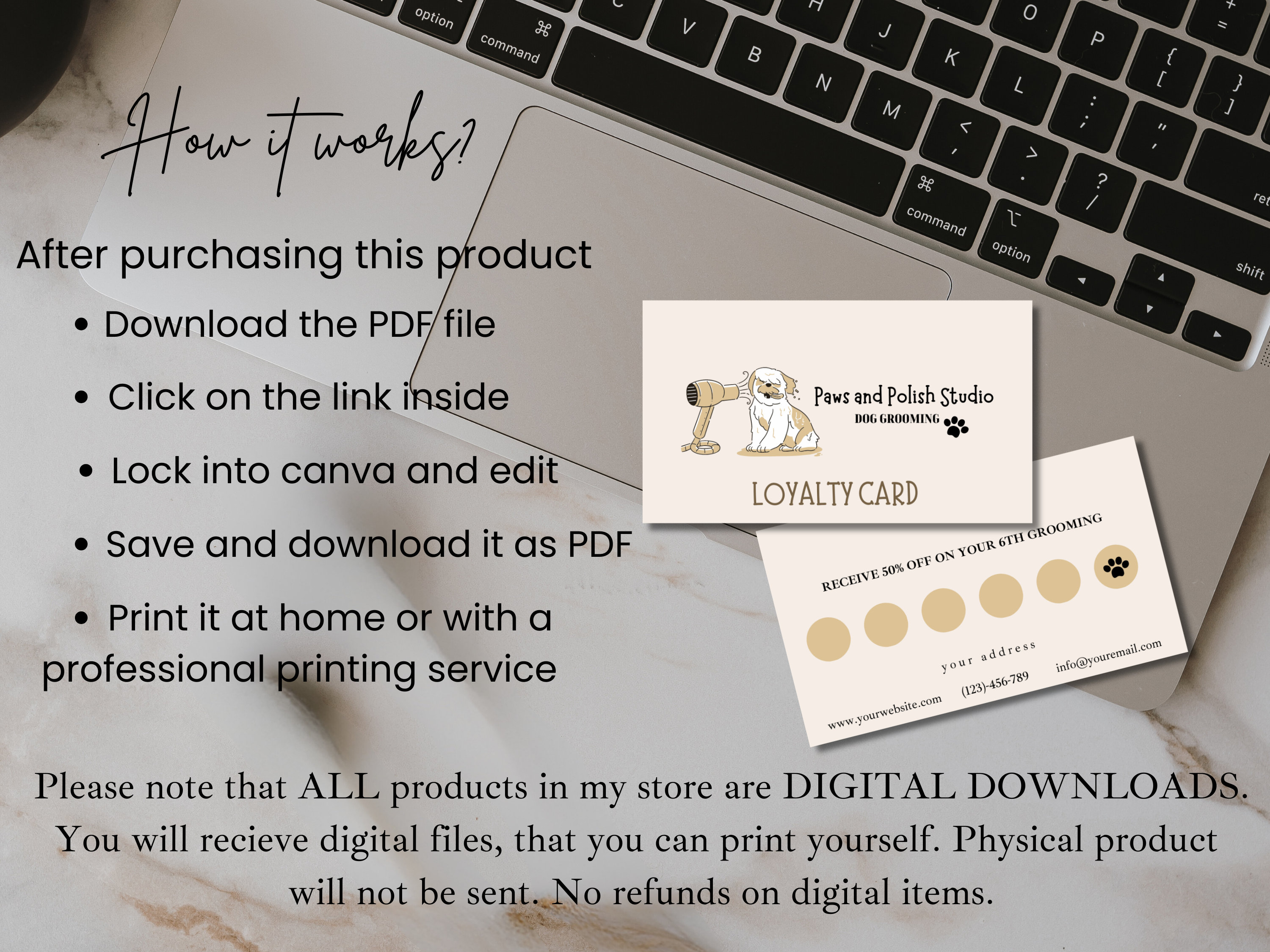 Dog Grooming Loyalty Card, Editable Dog Grooming Reward Card - Etsy