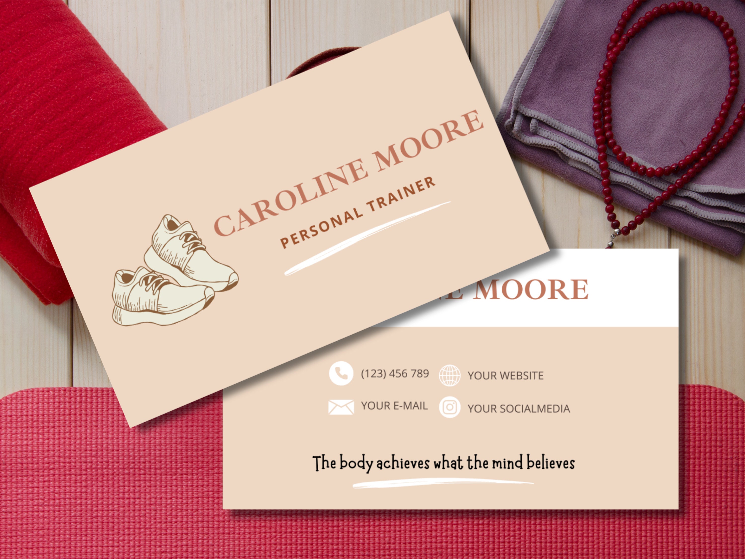 Editable Personal Trainer Business Card, Personal Coach Business Card ...