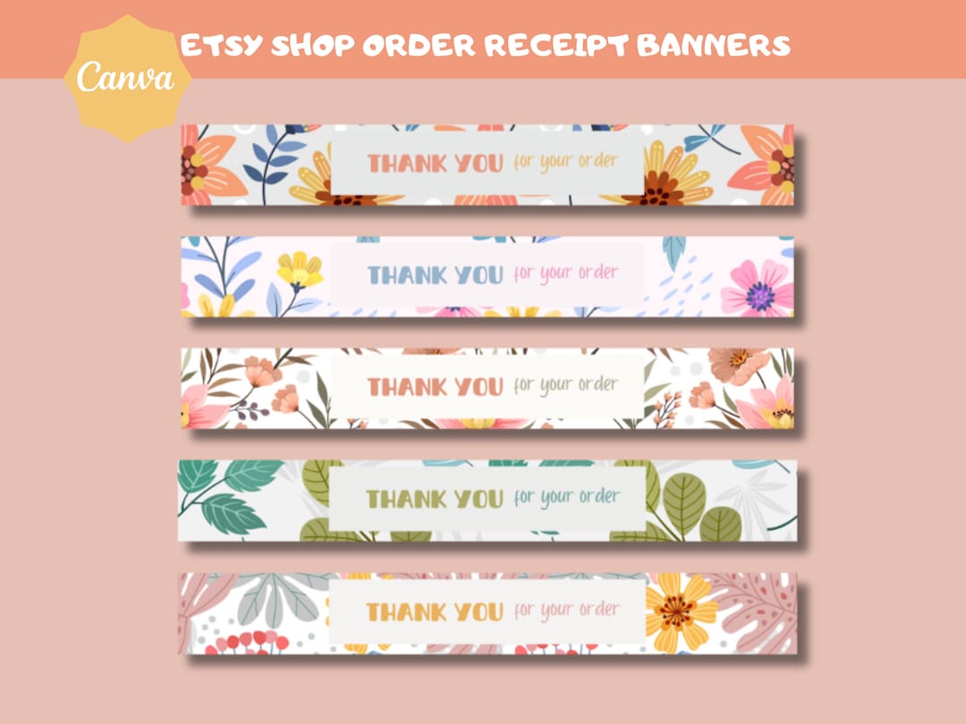 Etsy Shop Order Receipt Template, Editable in Canva, Flower Receipt ...