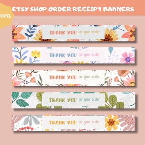 Etsy Shop Order Receipt Template, Editable in Canva, Flower Receipt ...