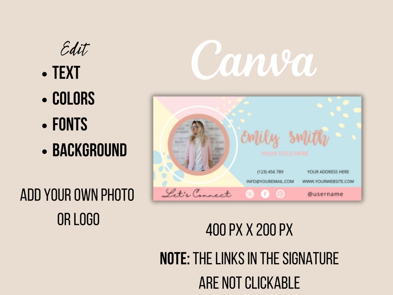 Email Signature Template, Pastel Color Business Signature, Custom Email ...