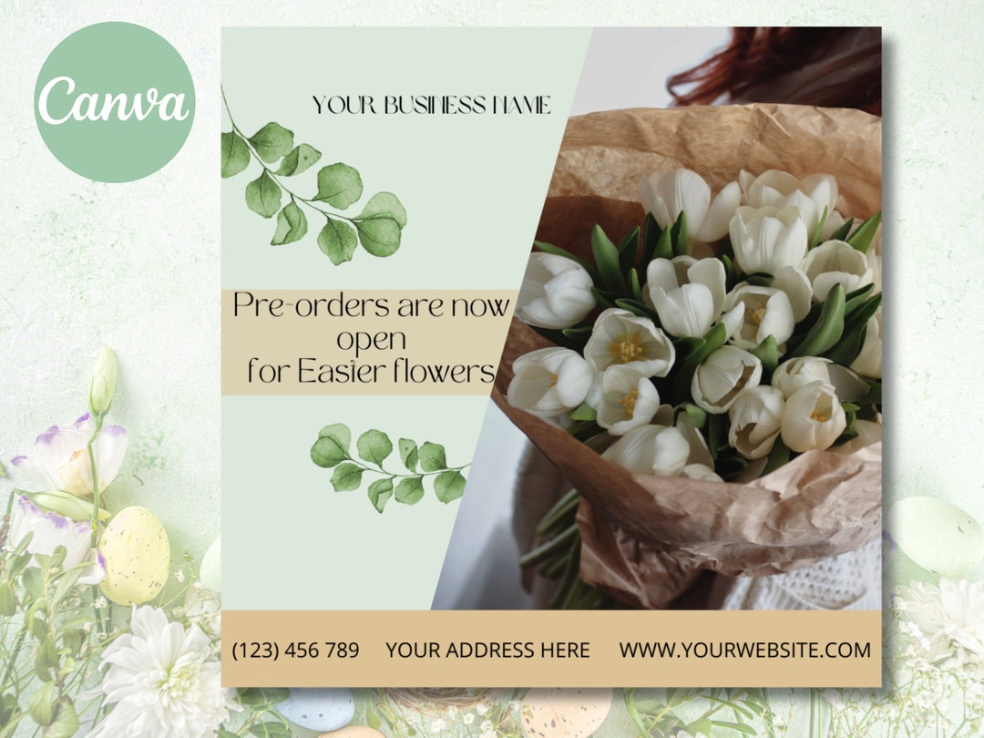 Editable Flower Shop Social Media Flyer, Instagram Easter Flower ...
