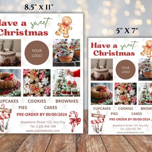 Editable Christmas Bakery Flyer, Baking Business, Bake Shop, Holiday ...