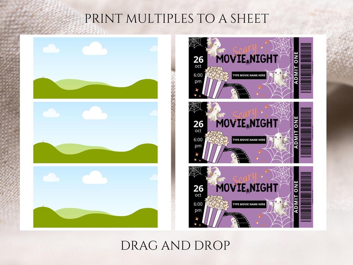 Editable Spooky Movie Night Invite Template, Printable Halloween Movie ...