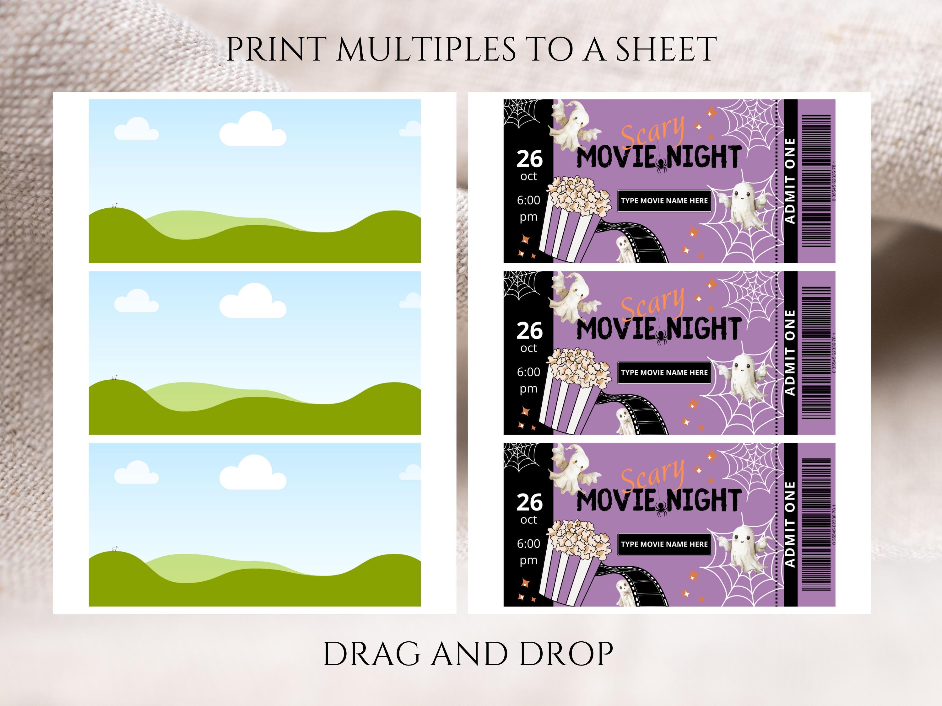 Editable Spooky Movie Night Invite Template, Printable Halloween Movie ...