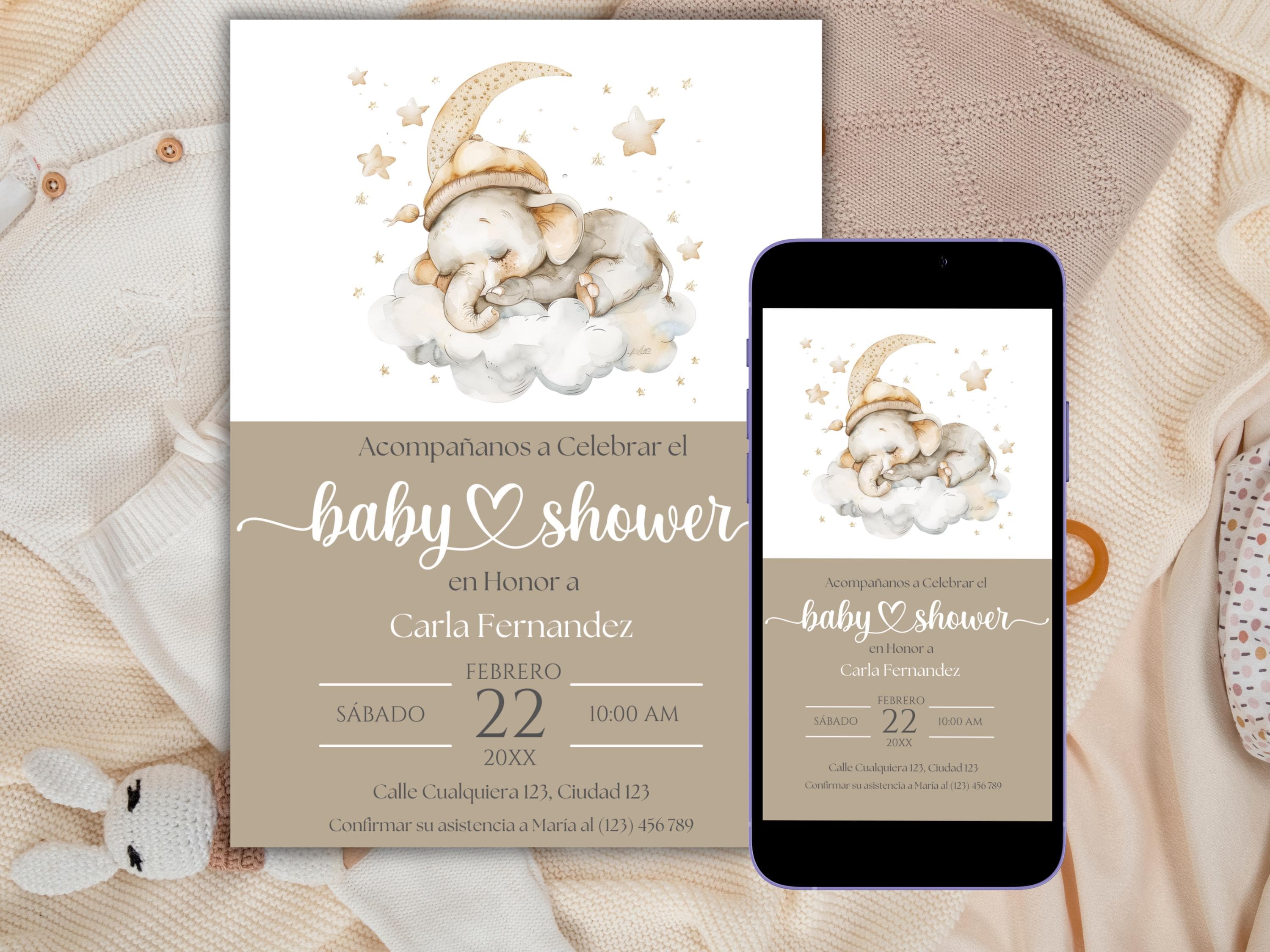 Editable Spanish Baby Shower Invitation, Invitaciones De Baby Shower En ...