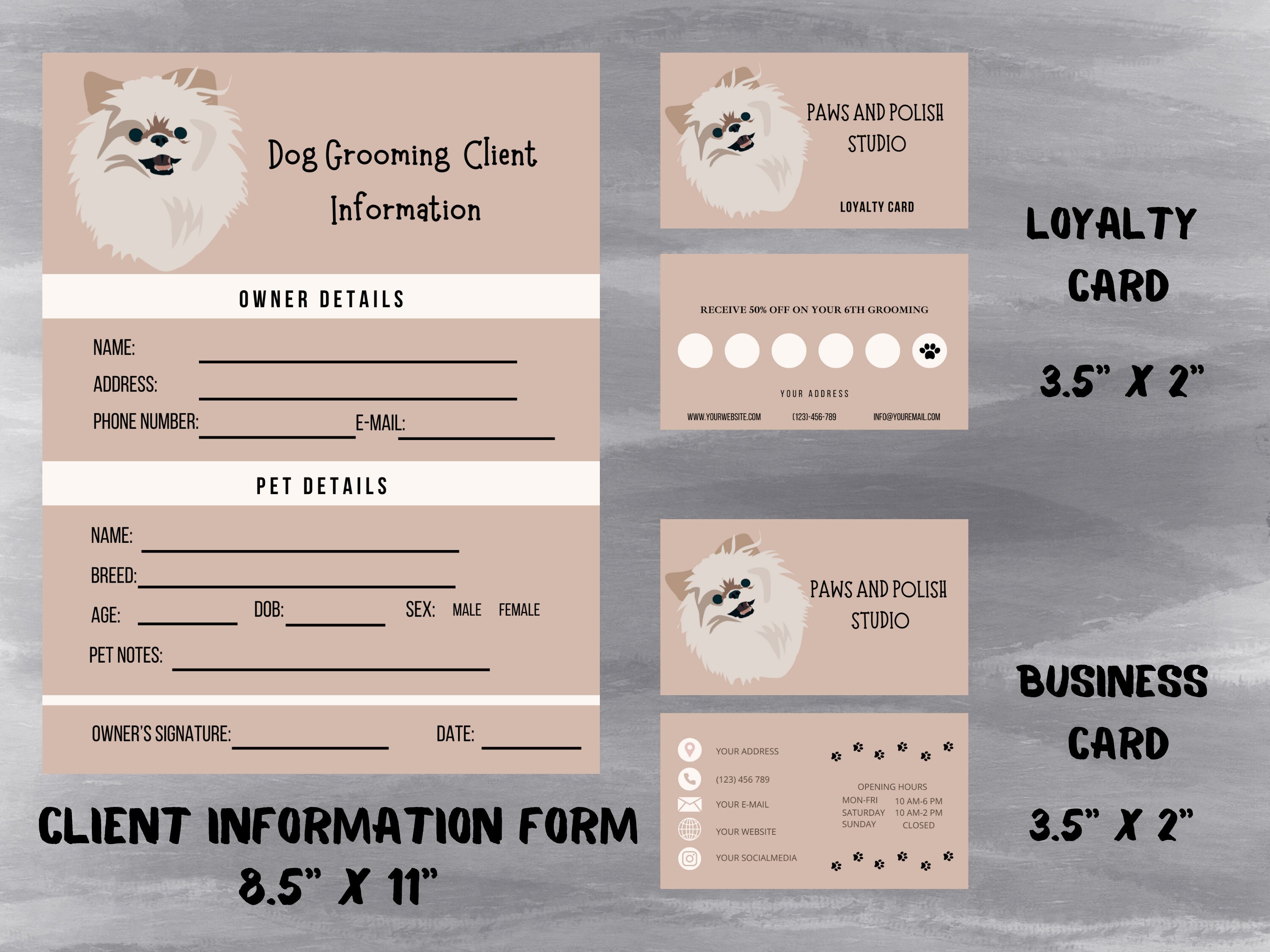 Dog Grooming Digital Services, Dog Groomer Flyer Bundle, Dog Grooming ...