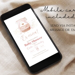 Spanish Baby Shower Invitation, Boho Baby Crib Invite Template Baby ...
