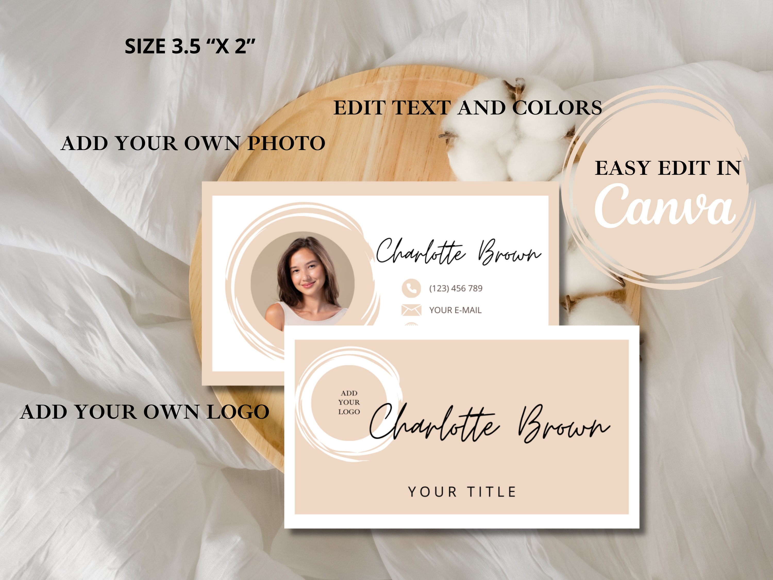 Editable Business Card, Printable Business Card, Photo Business Card ...