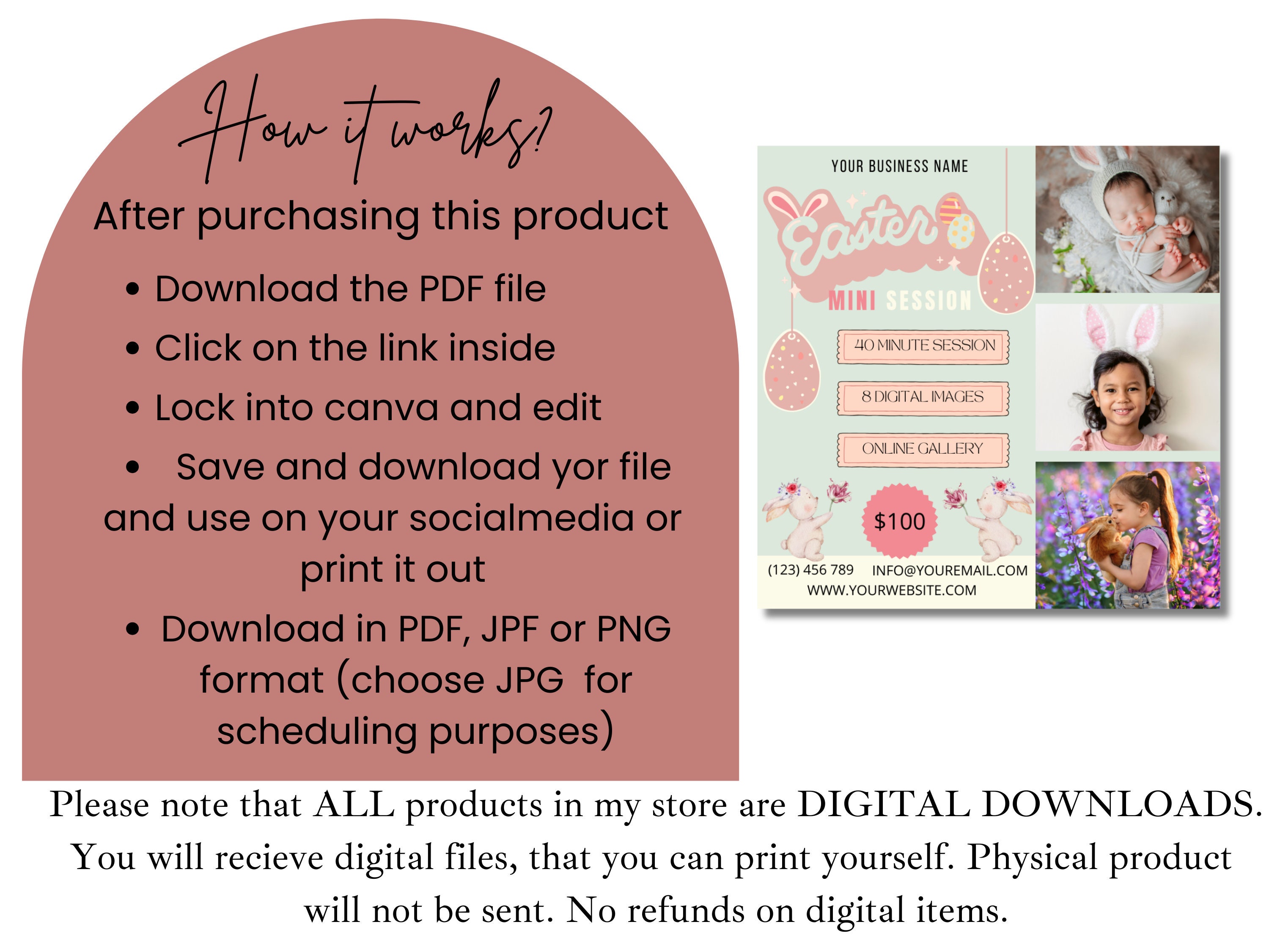 Easter Mini Session Template for Photographers, Easter Photo Session ...