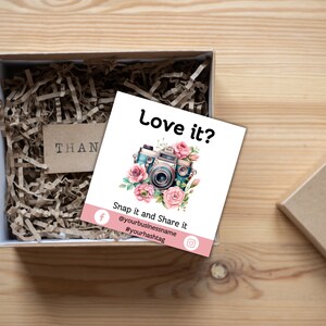 Editable Snap It and Share It Card, Customizable Packaging Insert ...