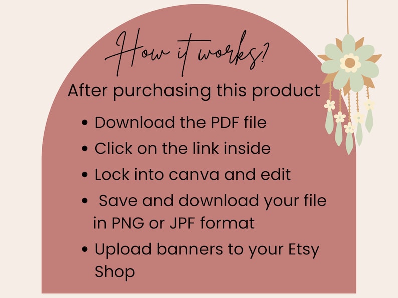 Boho Etsy Shop Banner, Canva Template, Etsy Store Branding Design Kit ...