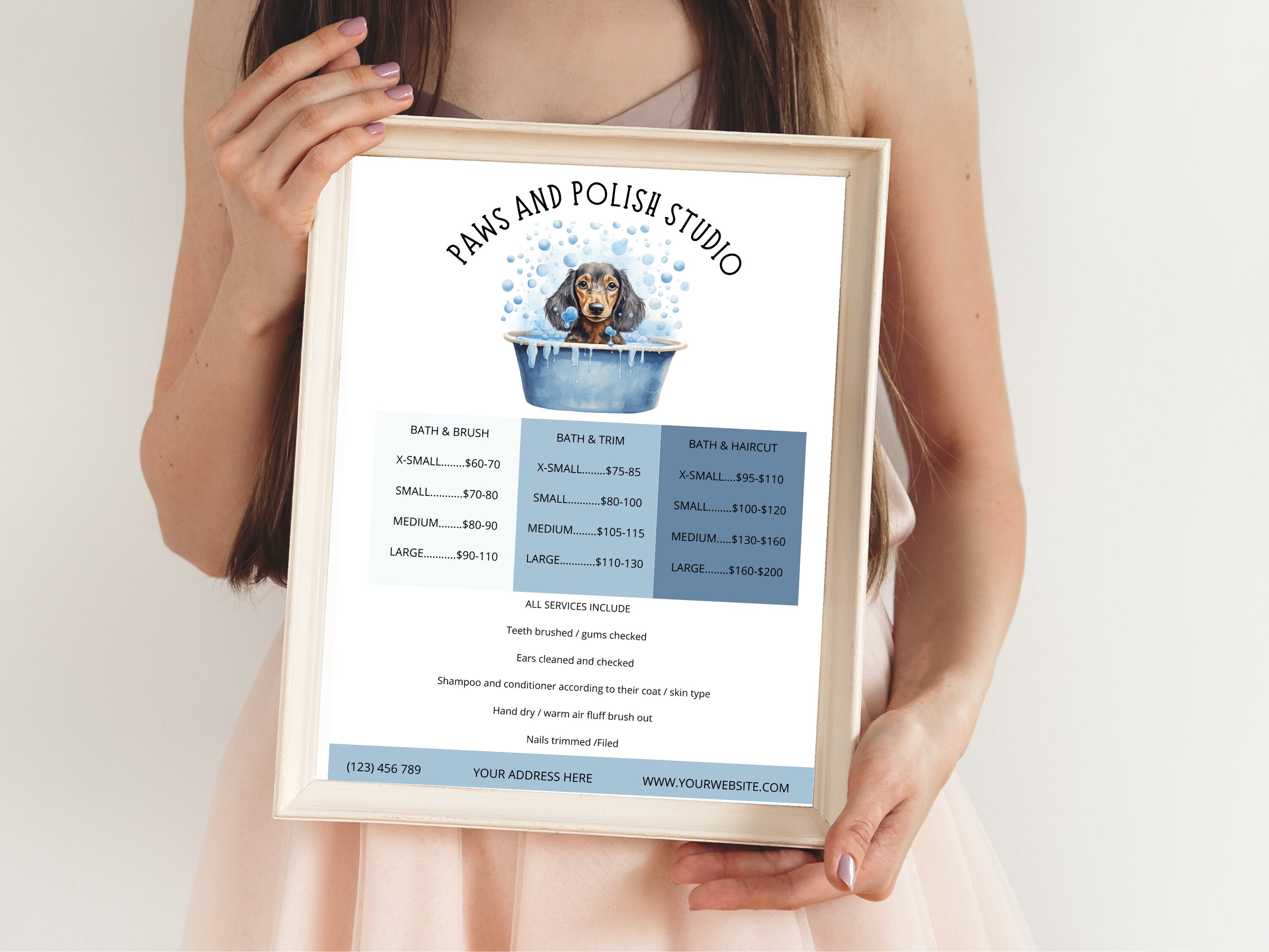 Editable Pet Salon Price List, Customizable Dog Grooming Pricelist, Dog ...