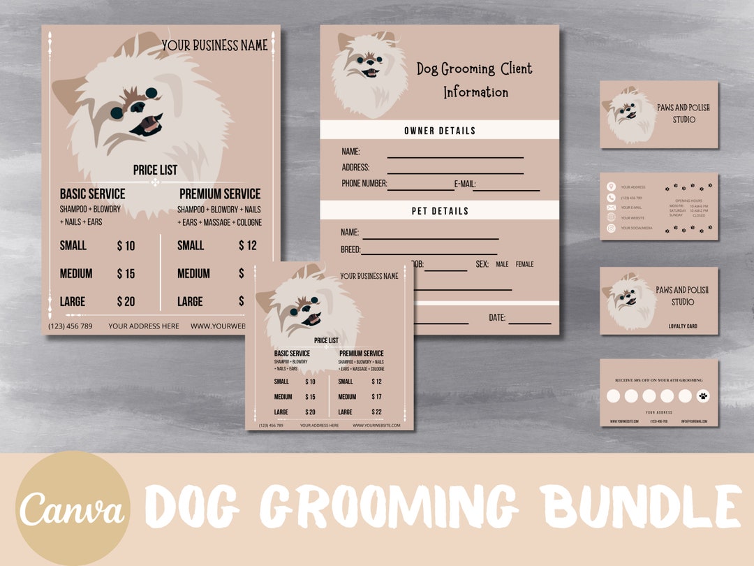 Dog Grooming Digital Services, Dog Groomer Flyer Bundle, Dog Grooming ...