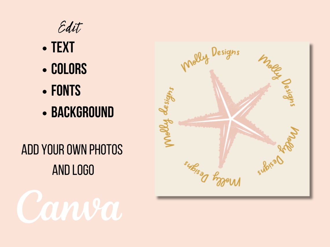 Boho Etsy Shop Banner, Canva Template, Neutral Etsy Store Branding ...