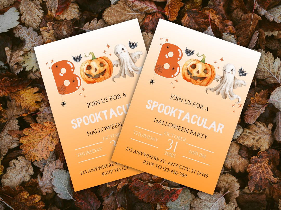 Editable Spooktacular Halloween Invite, Printable Spooky Night Party ...