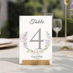 Printable Wildflower Table Numbers for Wedding, Table Numbers Template ...